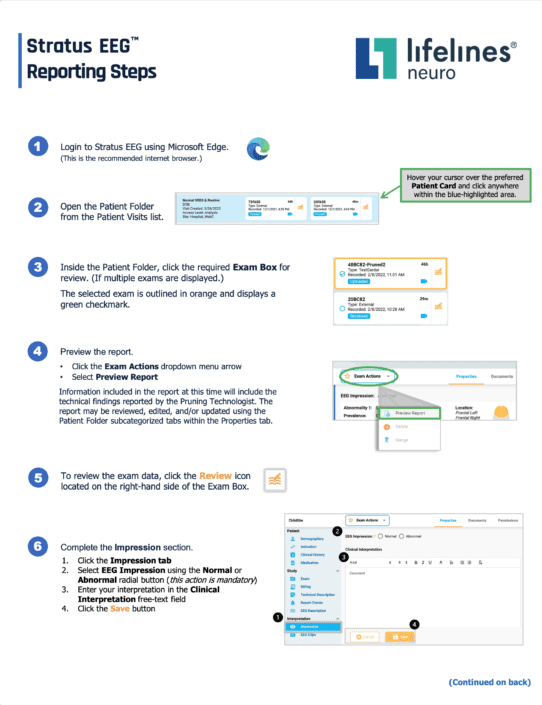 Stratus EEG How To Guides - Lifelines Neuro